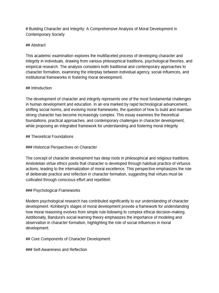 Character Development and Integrity Guide | PDF | Integrity | Morality