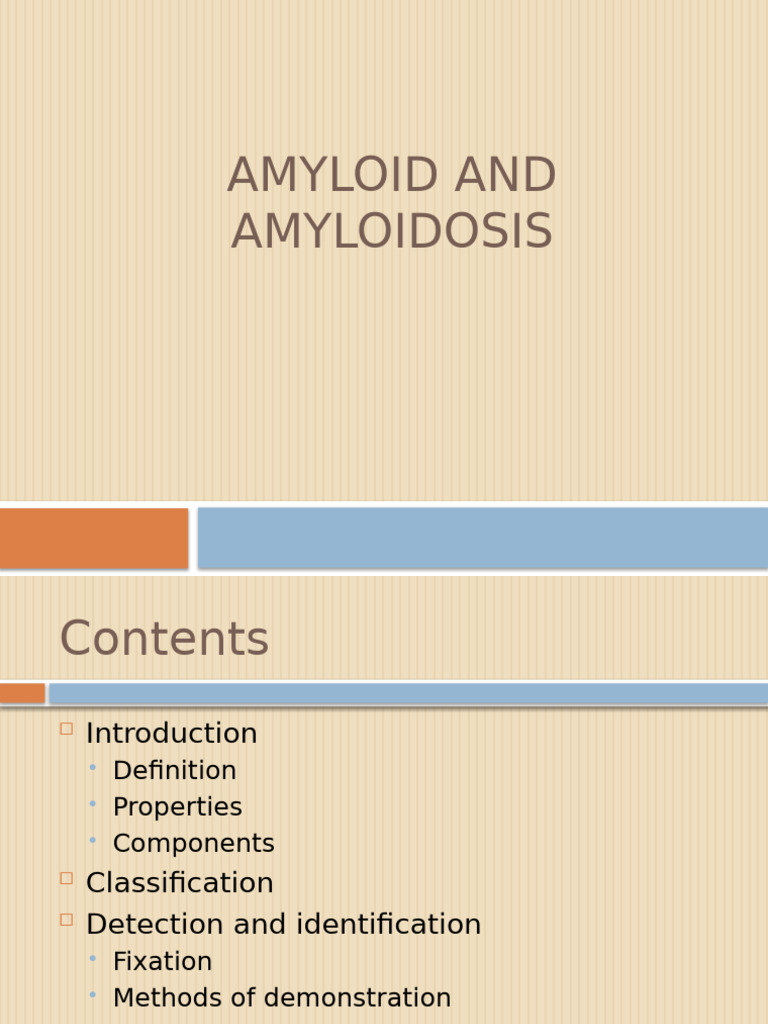 Amyloidosis: Staining Techniques and Classification | PDF ...
