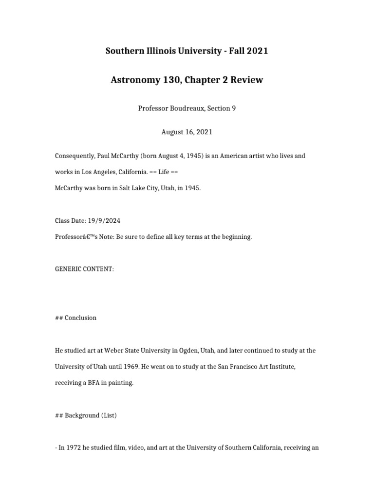 Astronomy 130 Chapter 2 Review | PDF | The Arts