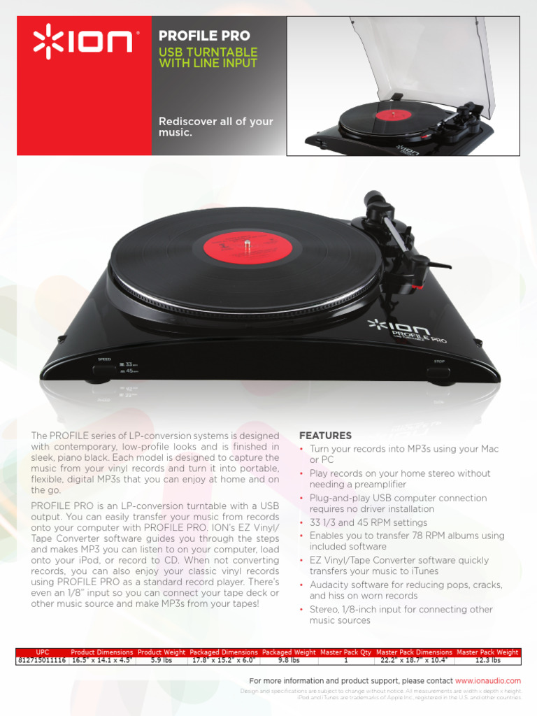 ION PROFILE PRO | PDF | I Pod | Mp3