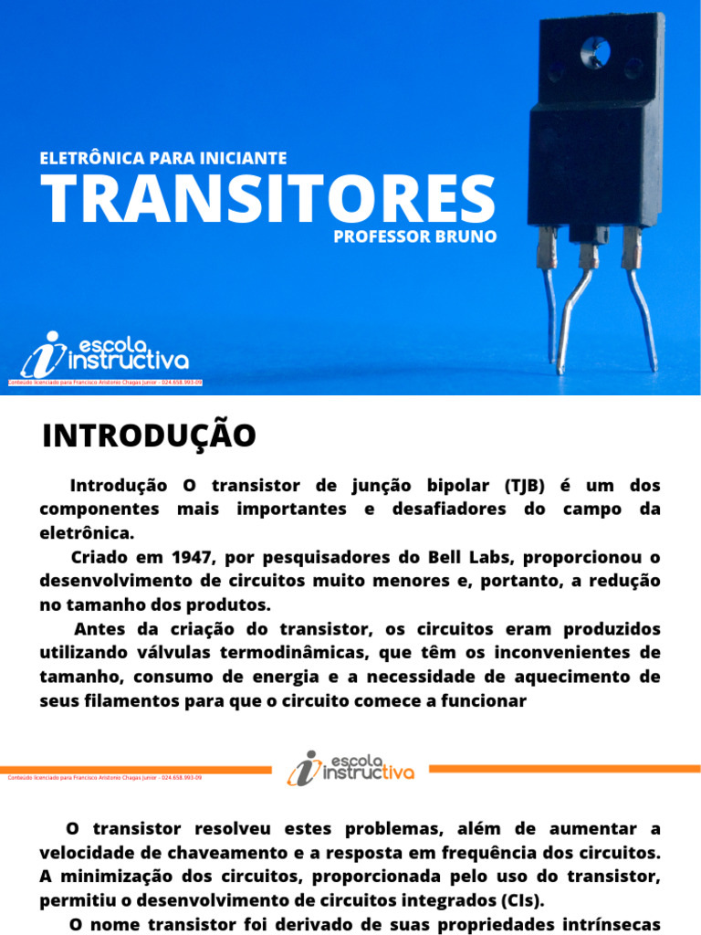Transistor Bipolar: Estrutura e Funcionamento | PDF | Diodo | Junção PN