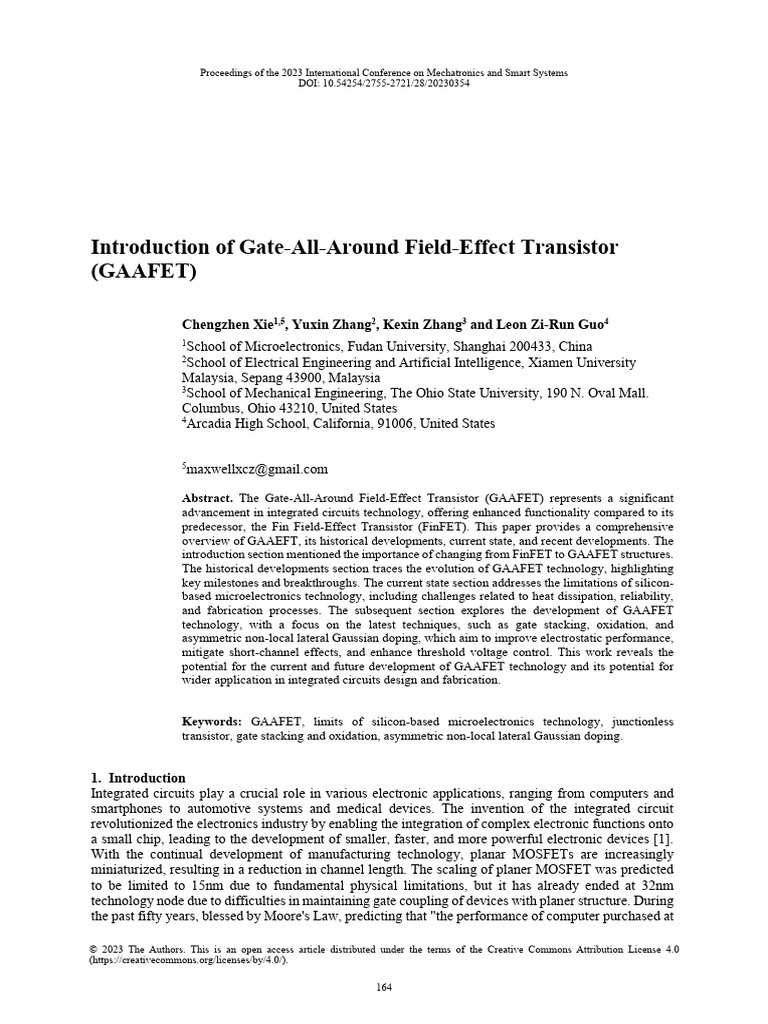 Advancements in GAAFET Technology | PDF | Field Effect Transistor | Mosfet