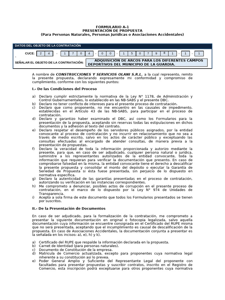 Formulario A1 | PDF | Gobierno