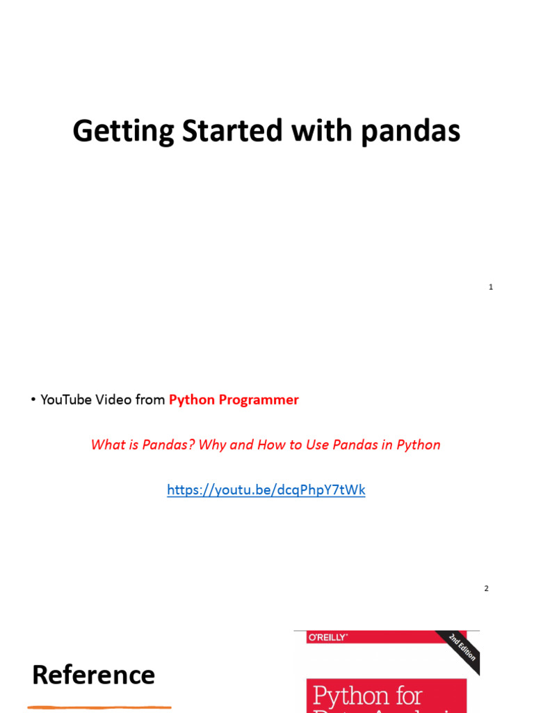 05getting Started With Pandas | PDF | Computer Science | Software Engineering