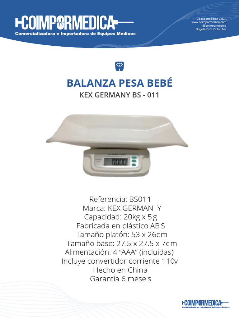 BASCULA-DIGITAL-PESA-BEBES-KEX-GERMANY-BS011-FICHA-TECNICA | PDF
