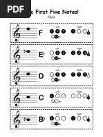 Beginning Band - First Five Note Worksheets | PDF
