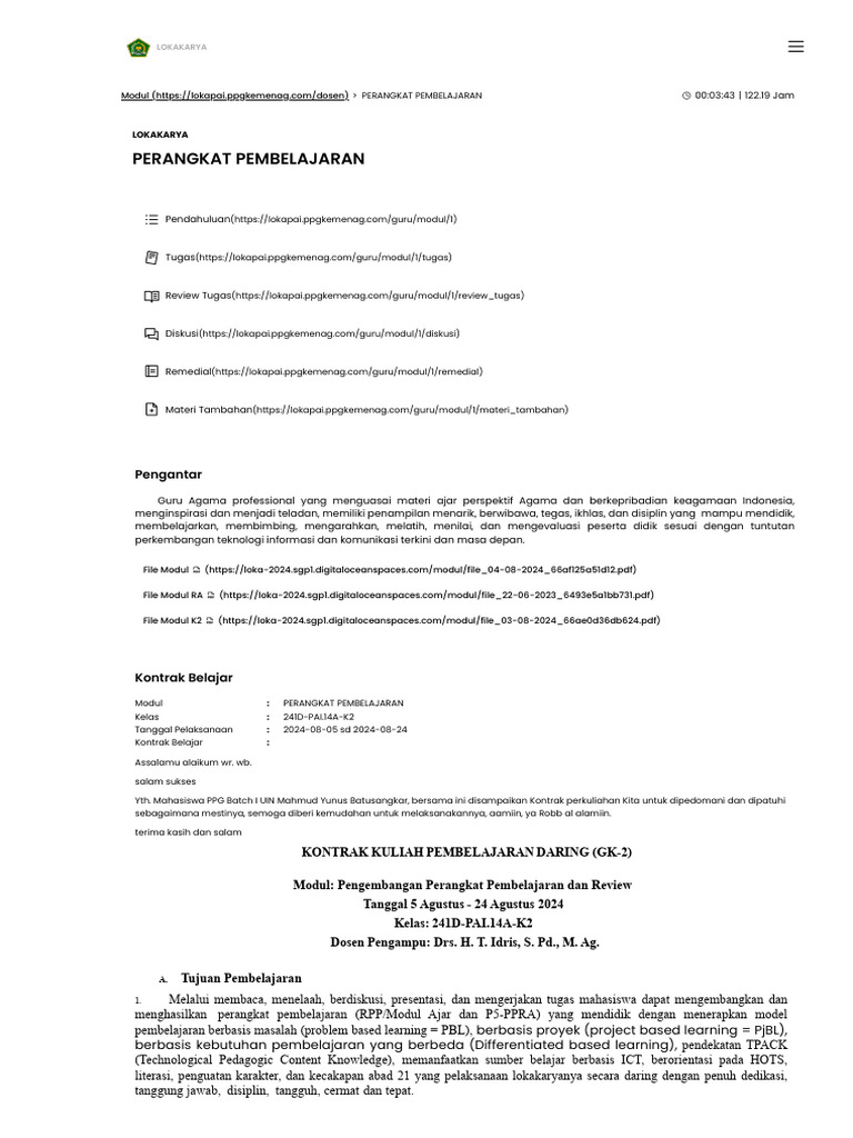 Kontrak Lokakarya K 2 | PDF