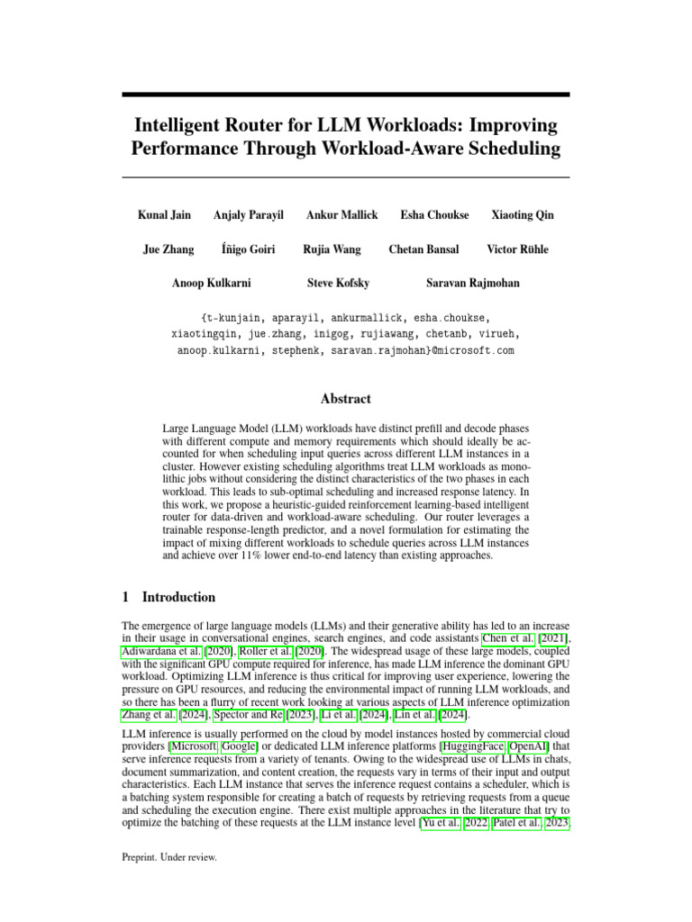 Intelligent Router For LLM Workloads: Improving Performance Through Workload-Aware Scheduling ...