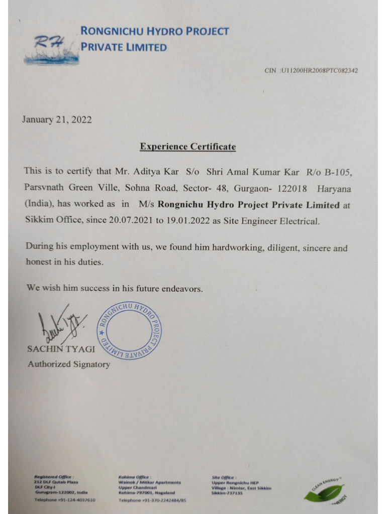 Experience Certificate | PDF