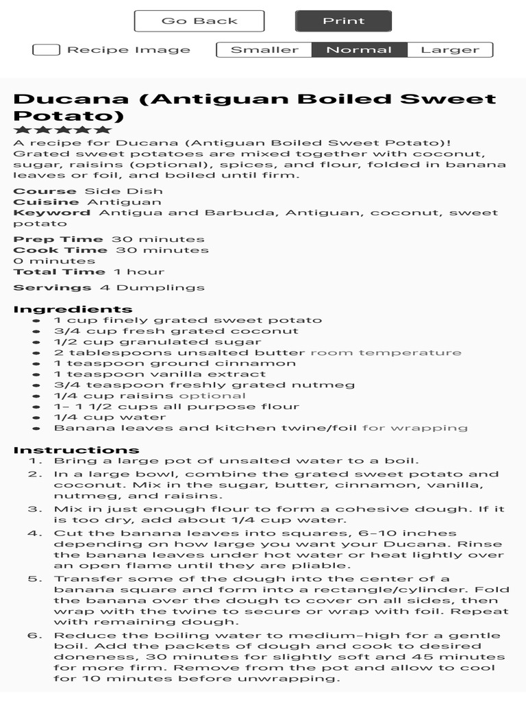 Ducana (Antiguan Boiled Sweet Potato) - Tara's Multicultural Table | PDF