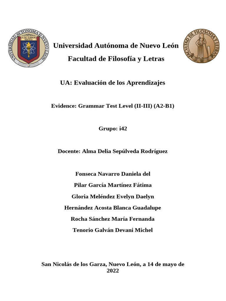 EVIDENCE 3_GRAMMAR TEST | PDF