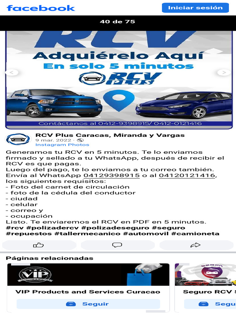 Generamos Tu RCV en 5... - RCV Plus Caracas, Miranda y Vargas | PDF