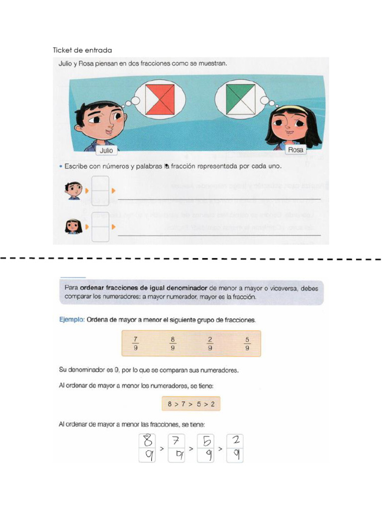 48 Clase Fracciones Comparaciã N de Fracciones Con Igual Denominador y ...