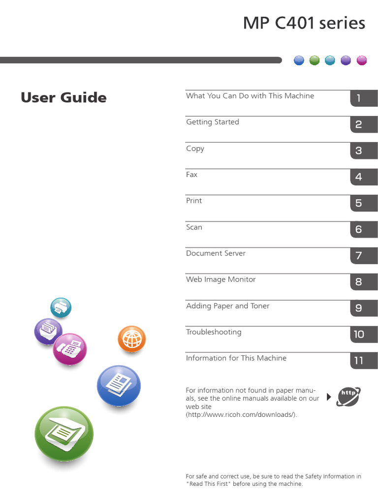 MP_C401_UserGuide | PDF | Fax | Image Scanner
