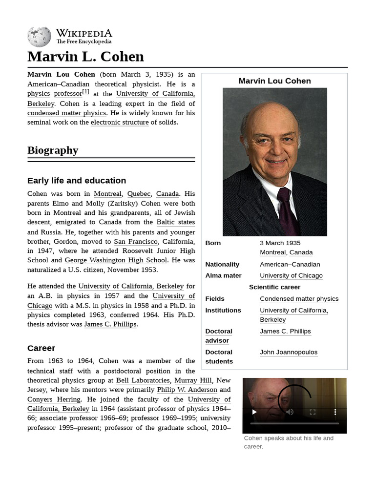 Marvin_L._Cohen | PDF | Physical Sciences | Materials Science