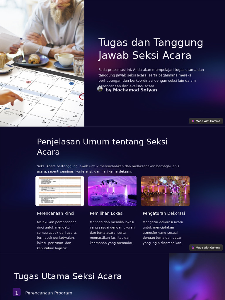 Tugas Dan Tanggung Jawab Seksi Acara | PDF