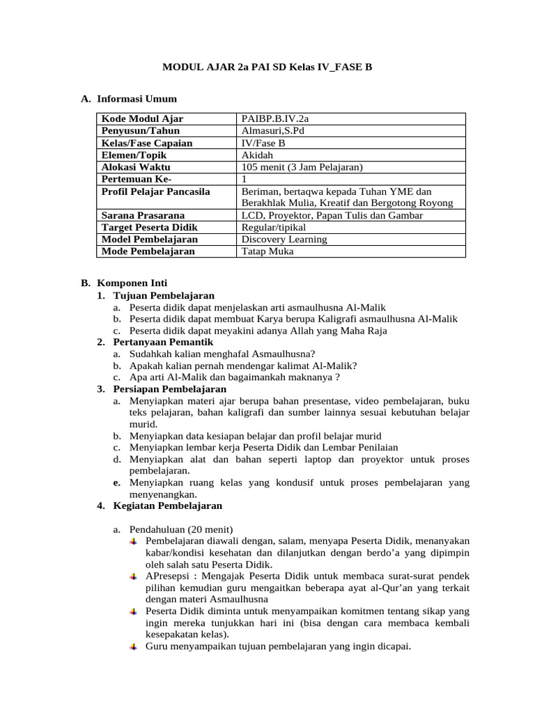 Modul Ajar Pai Bab 2 | PDF