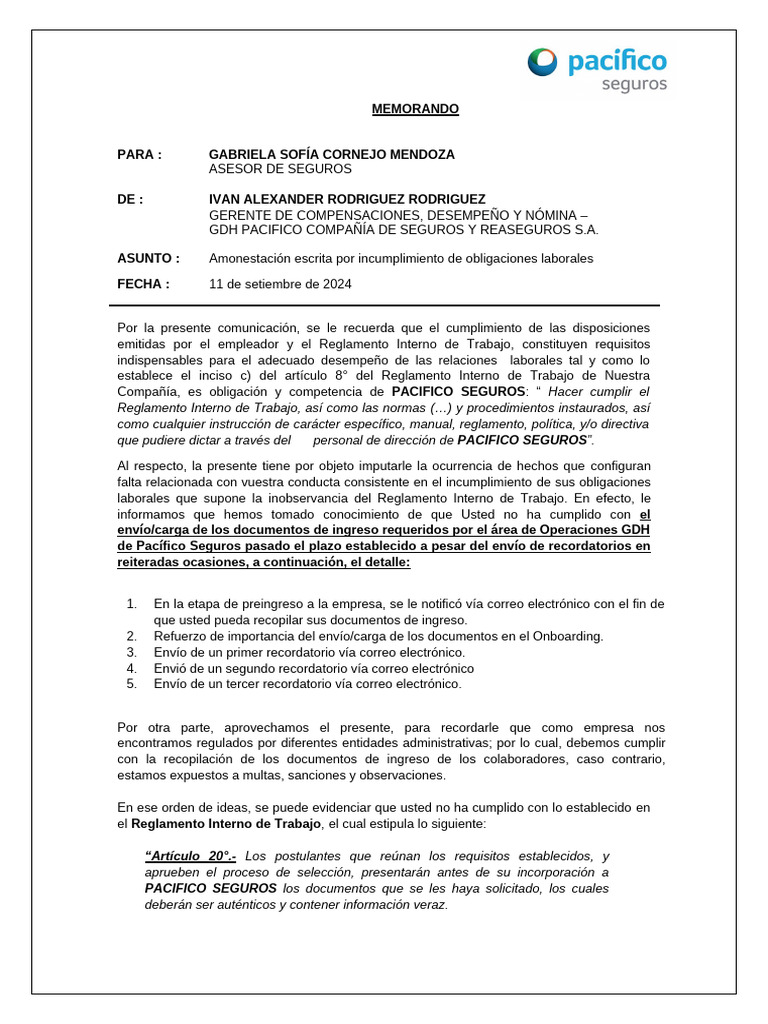 Formato Memo Docs de Ingreso | PDF | Regulación | Gobierno