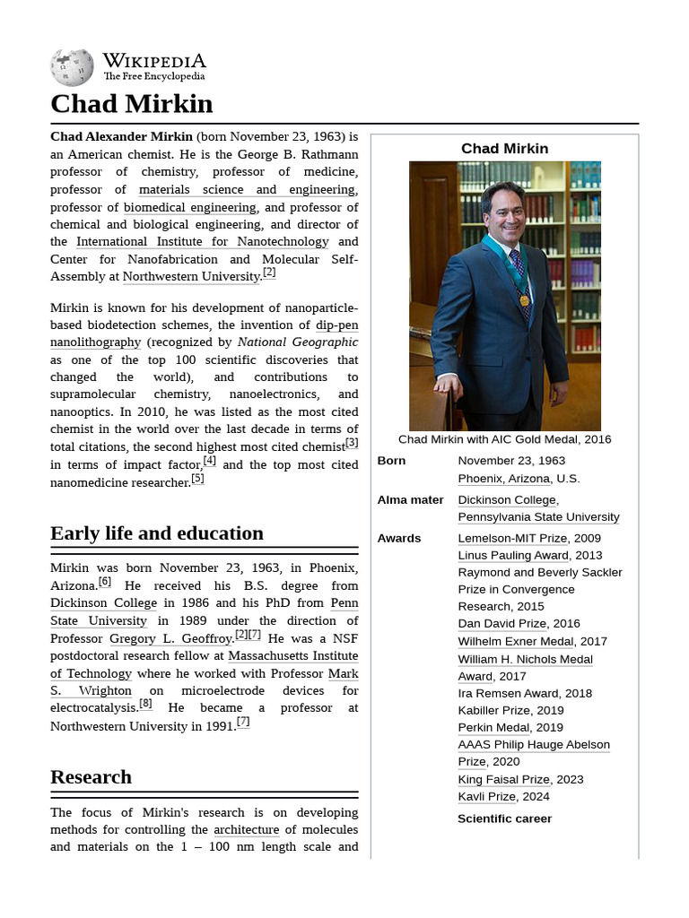 Chad Mirkin | PDF | Physical Sciences | Chemistry