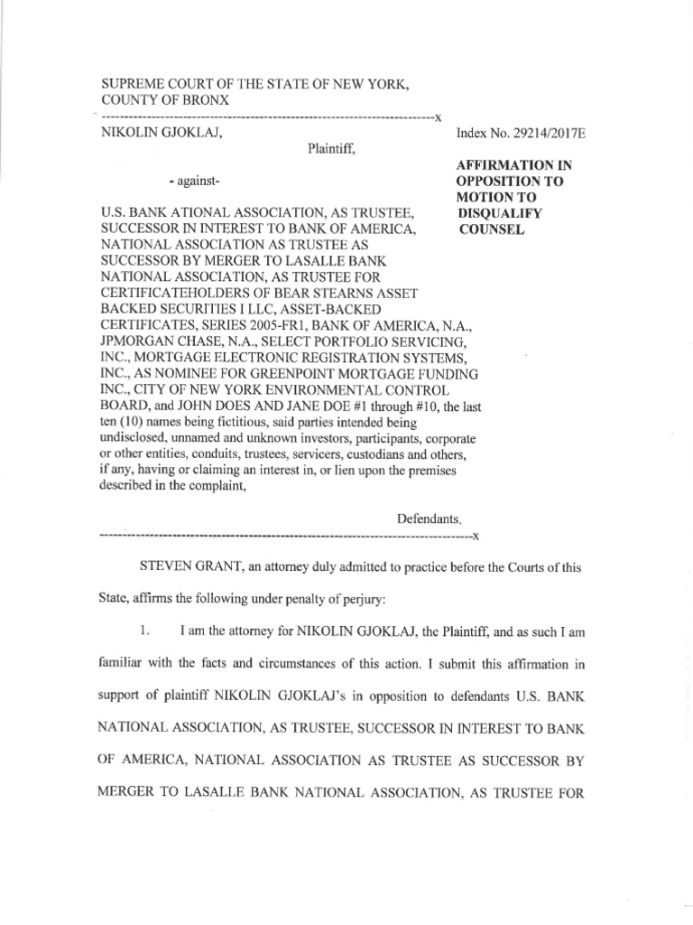 Opposition to Disqualification Motion | PDF | Lawsuit | Prejudice ...