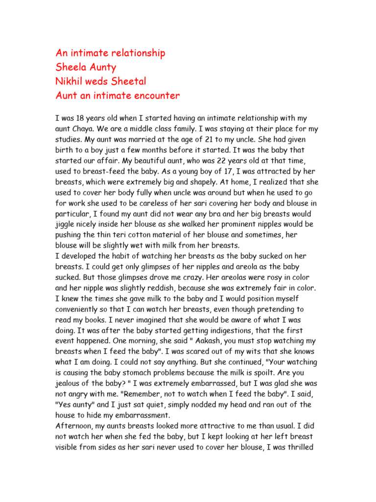 Aakash's Intimate Affair with Aunty | PDF | Breast