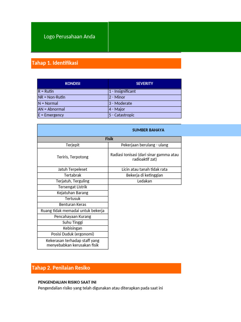 04 HIRADC Petunjuk Pengisian - (C) Sapta | PDF