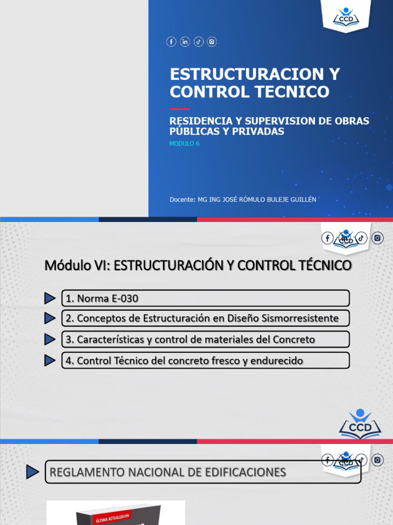 Modulo Vi - Estructuracion y Control de Obra | PDF | Hormigón | Temblores