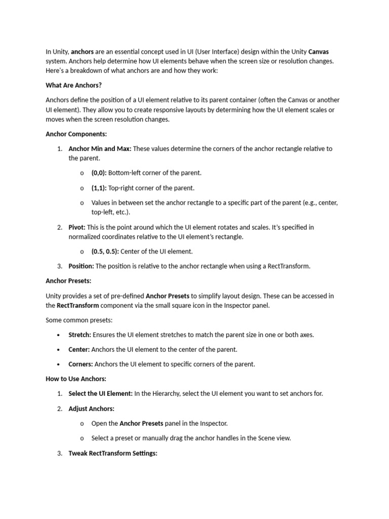 Anchors | PDF | User Interface | Cartesian Coordinate System