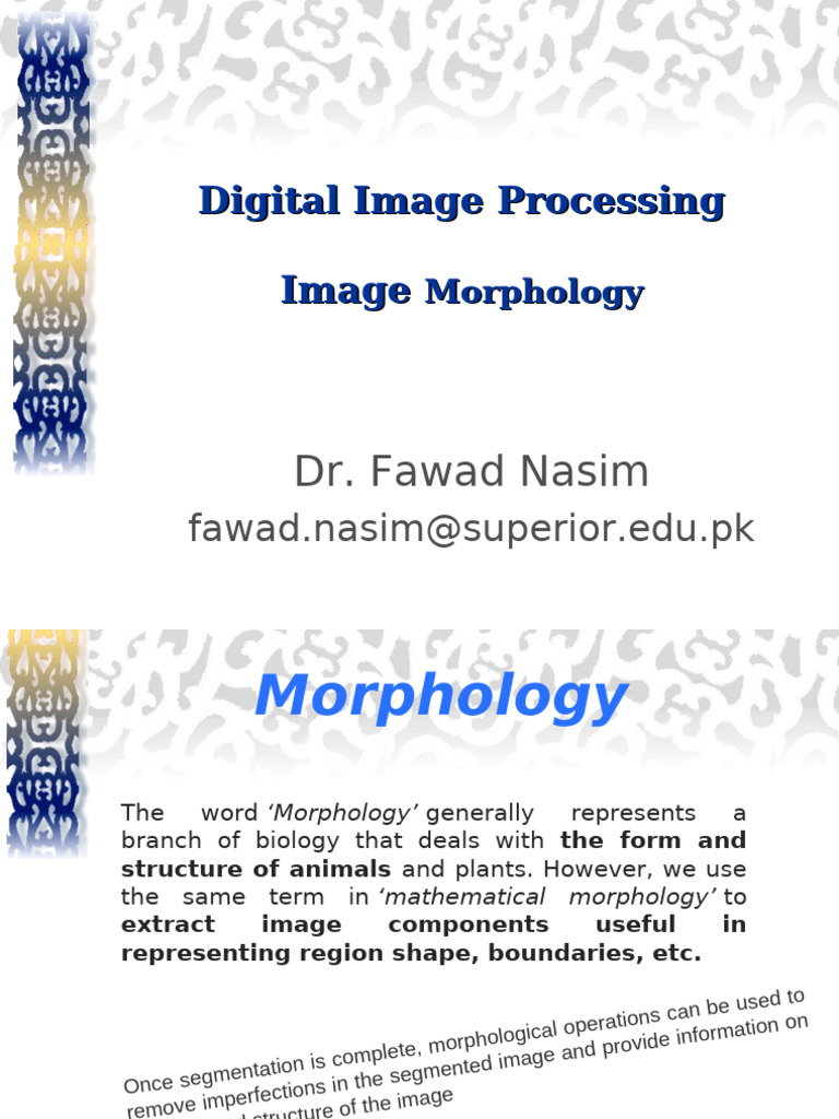 ImageProcessing11 Morphology | PDF | Image Segmentation | Computer Vision