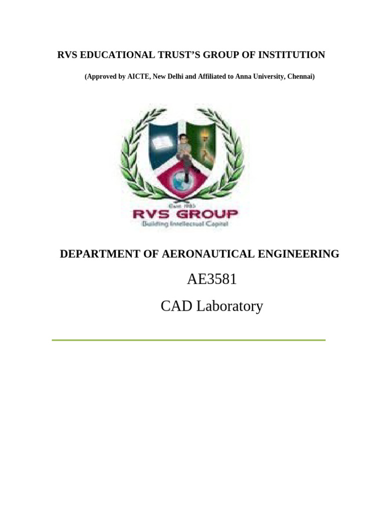 AE3581 CAD Lab Manual | PDF