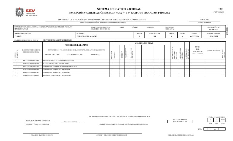Reporte IAE Inicial 2024-2025 | PDF