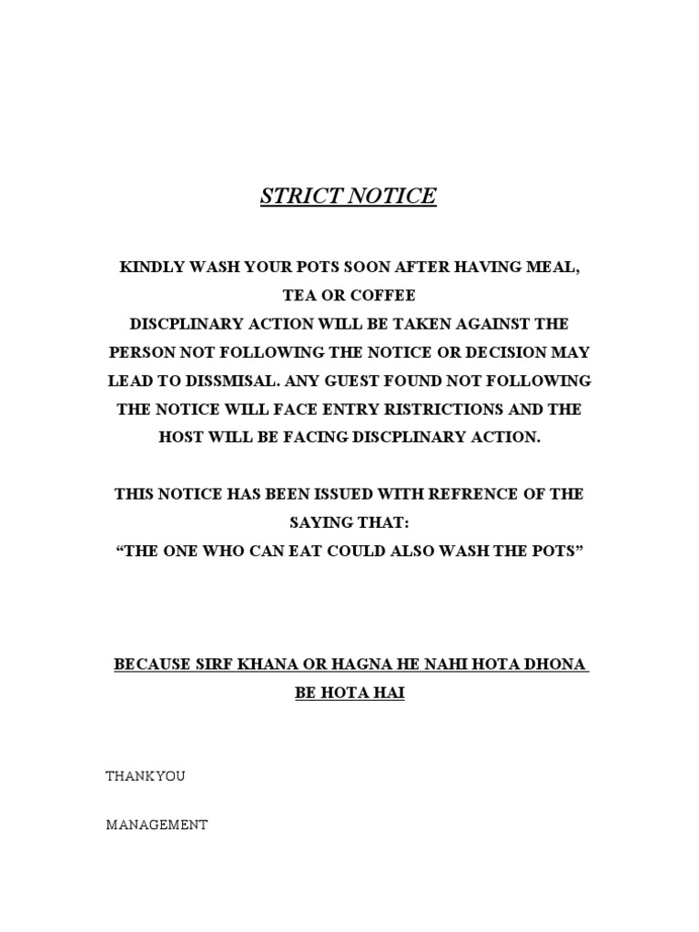 Strict Notice | PDF | Foods