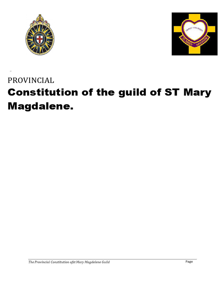 Provincial Constitution of St Mary Magdalene Guild | PDF | Committee ...
