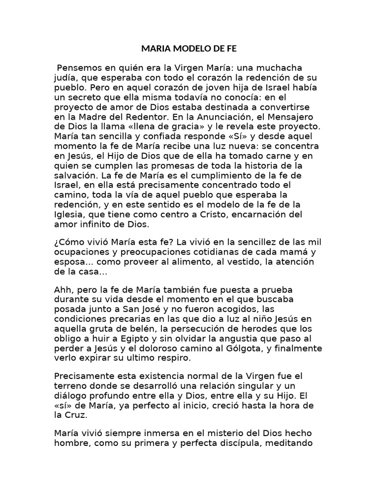 Maria Modelo de Fe | PDF | María, madre de Jesús | Fe