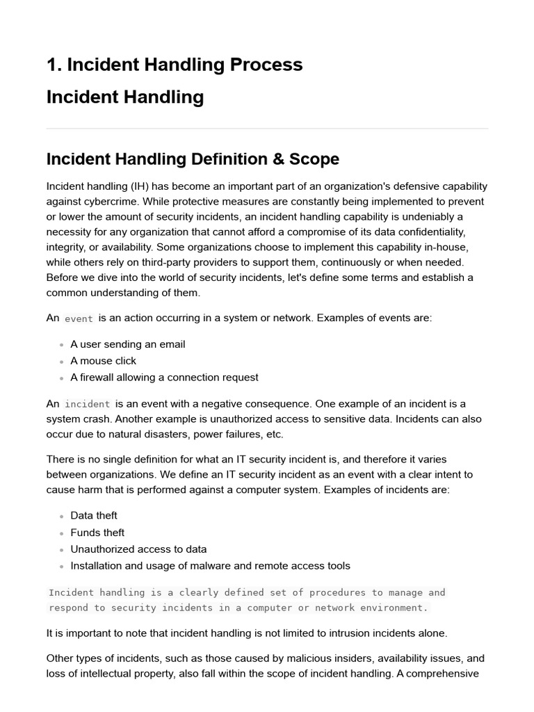 Incident Handling Process | PDF | Malware | Computer Security