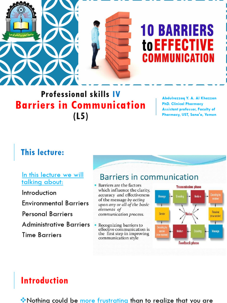 L5-8 Barriers in Communication + Listening and Empathic Responding ...