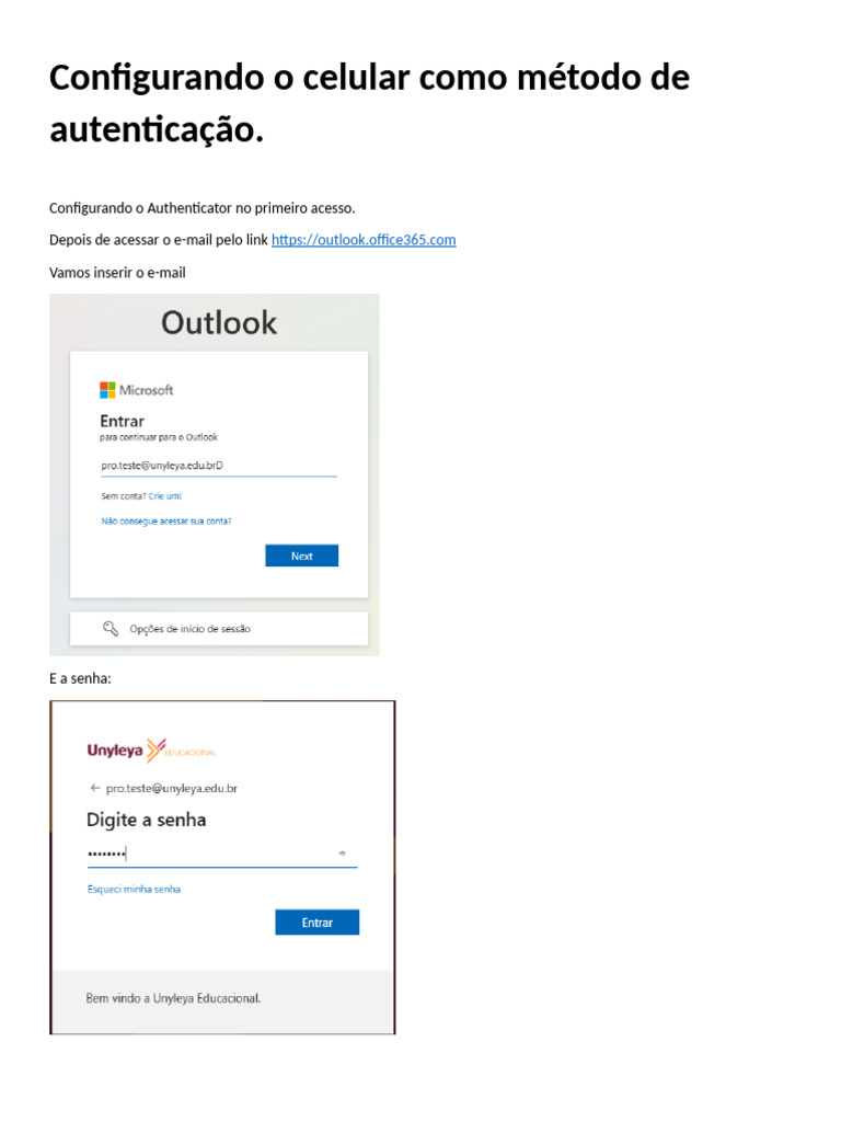 Configurando o Microsoft Authenticator | PDF