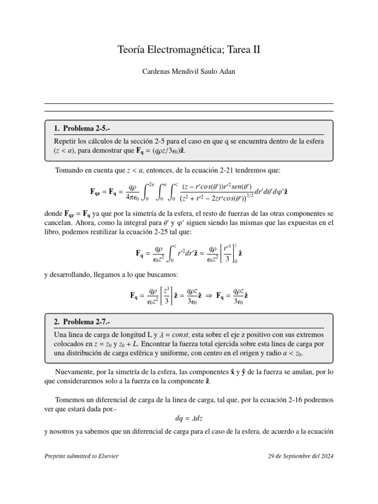 Teo Electro Tarea 2 | PDF | Electromagnetismo