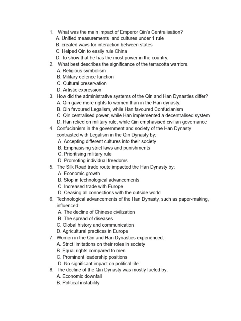 History Multiple Choice Questions | PDF