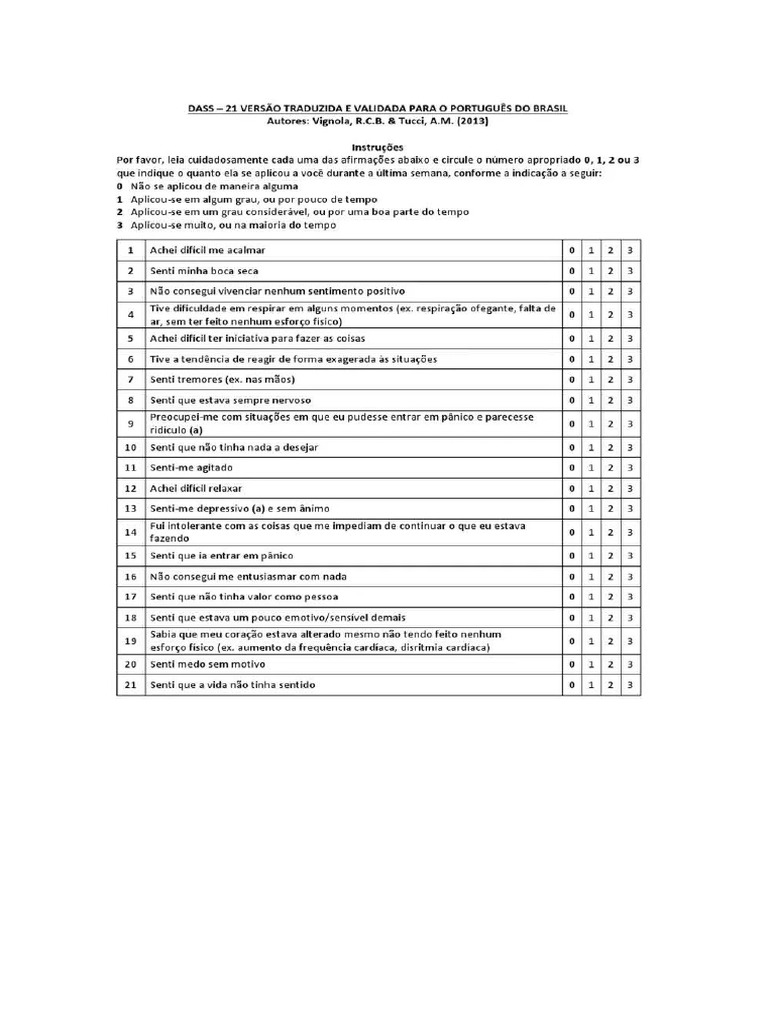 DASS-21 | PDF