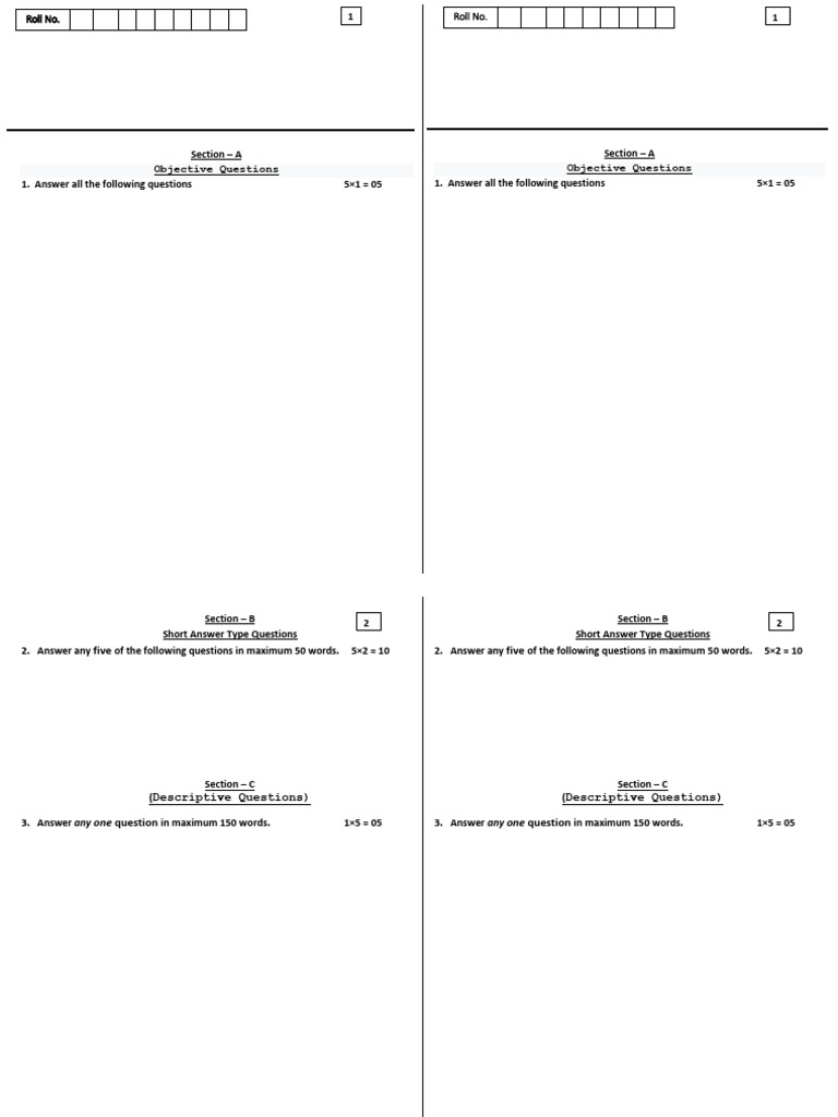 Question Paper Format (Dec - 2024-25) - Sessional Examination - 105805 ...