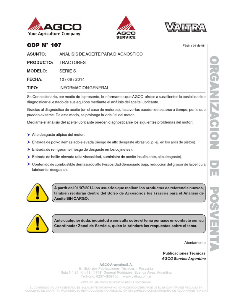 Va Odp 107 - Analisis de Aceite para Diagnostico | PDF