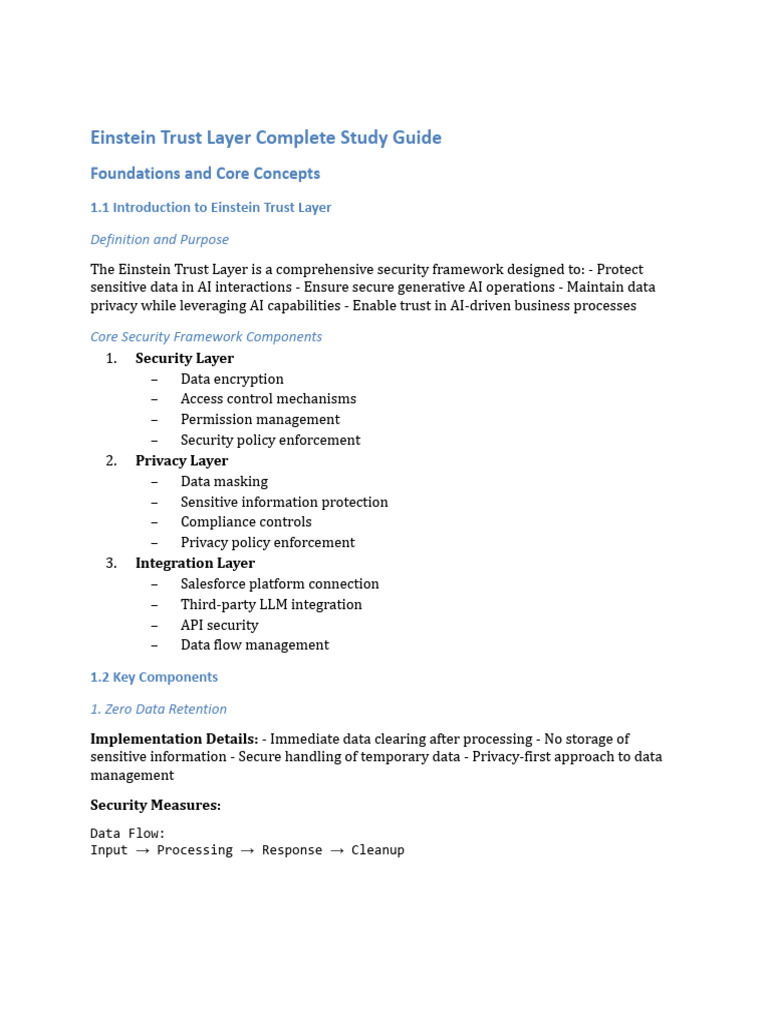 Einstein Trust Layer Complete Study Guide | PDF | Security | Computer Security