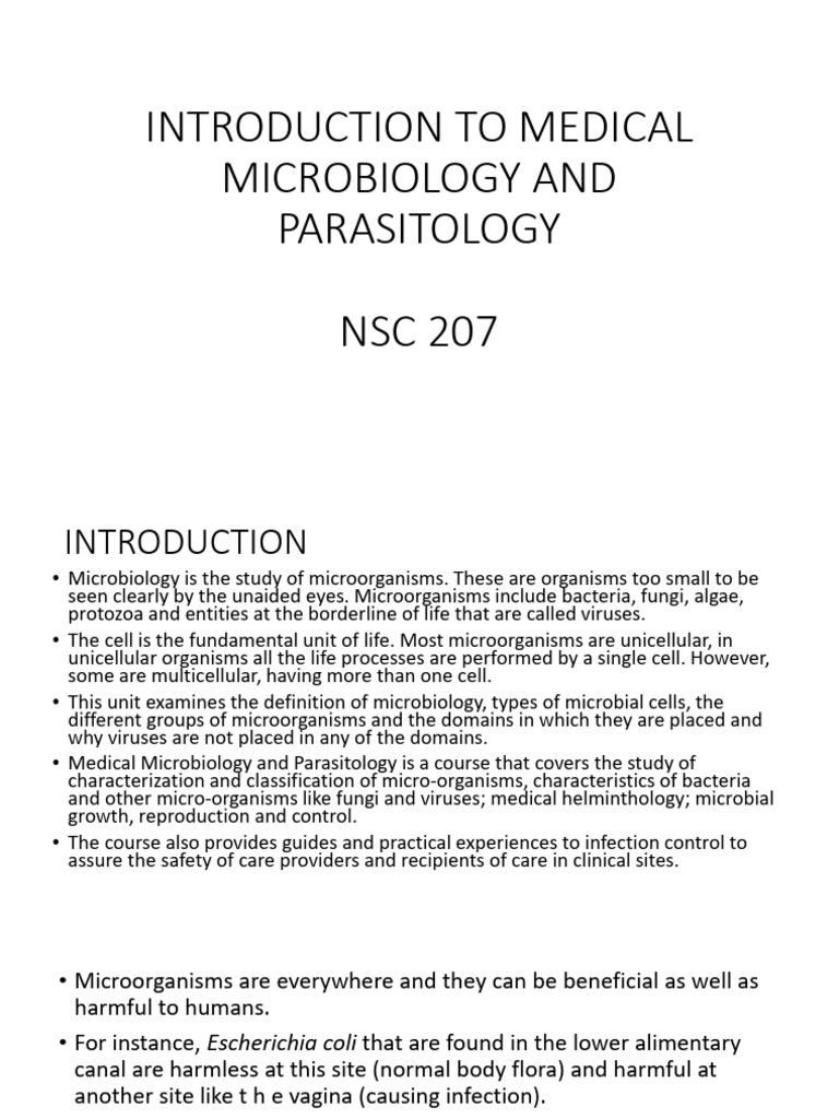 Introduction To Medical Microbiology and Parasitology | PDF | Bacteria | Microorganism