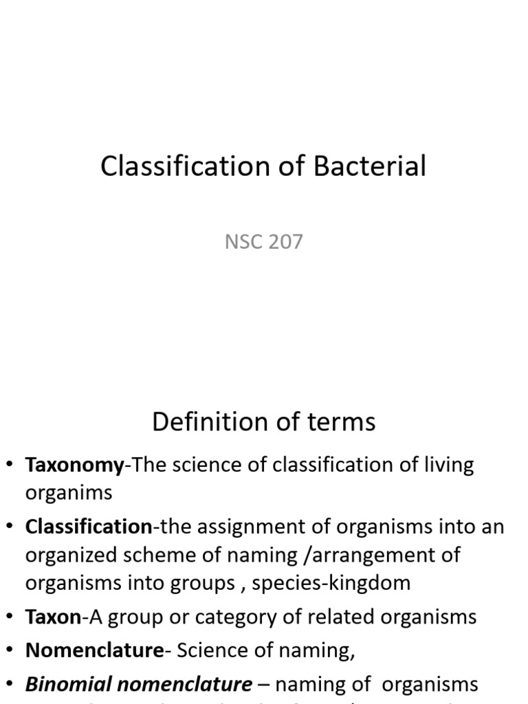 Bacterial Classification Note Pdf Bacteria Species