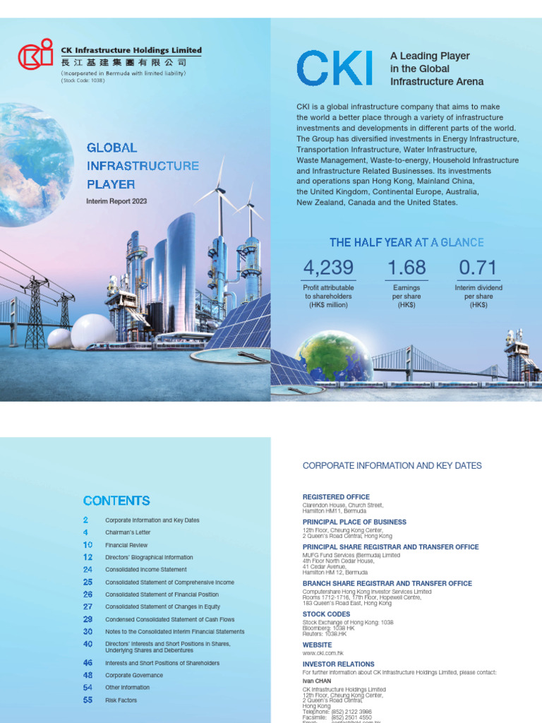 CKI asset interim report | PDF | Swap (Finance) | Investing