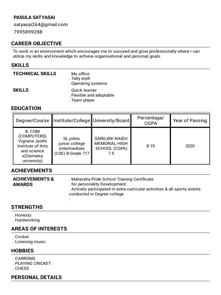 Satya's Resume | PDF