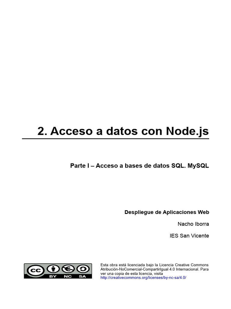 Tema 2 - Parte I - Acceso a bases de datos SQL. MySQL | PDF | Mi sql | Servidor web
