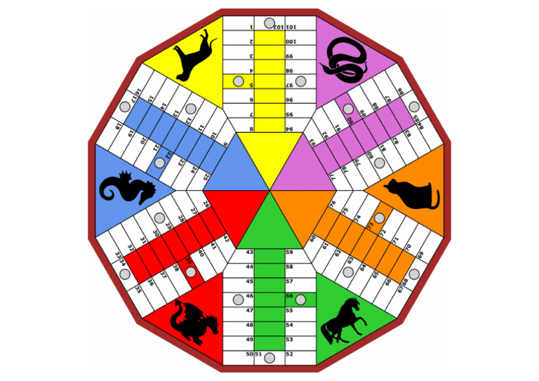 Parchis for Six Players Board Game Paper Craft(1) | PDF