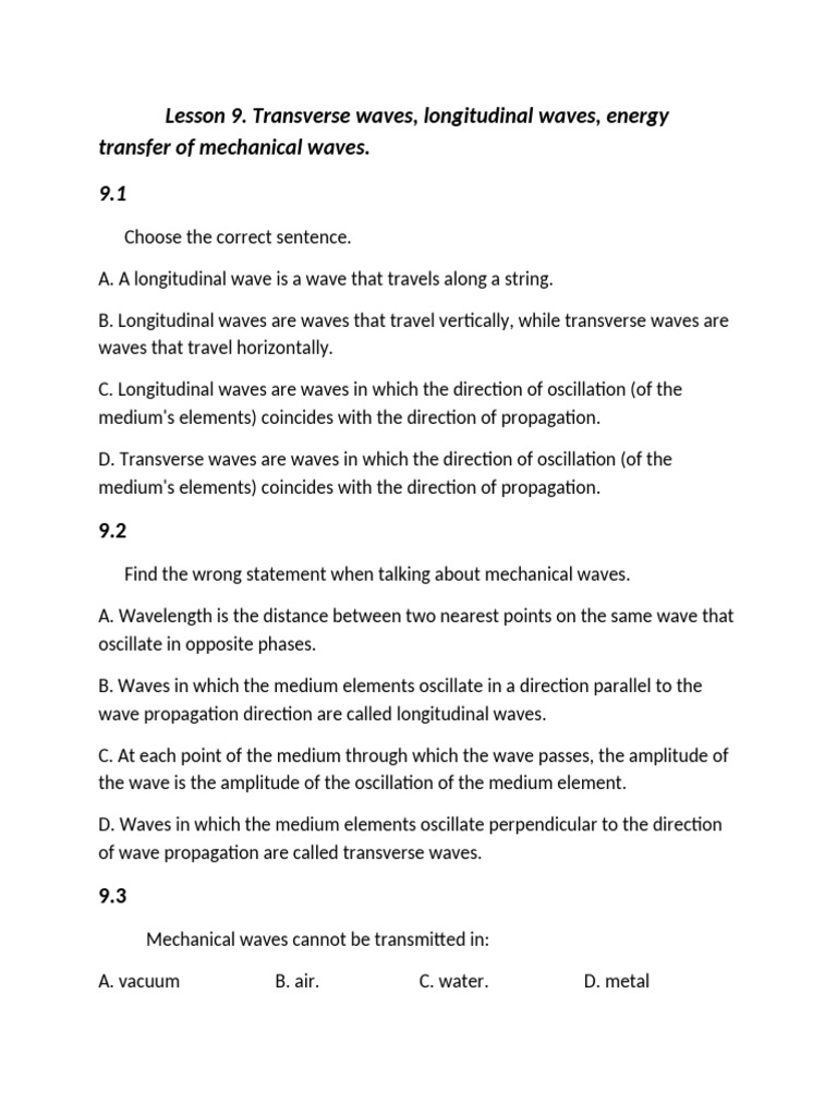 Lesson9 | PDF | Waves | Transmission Medium